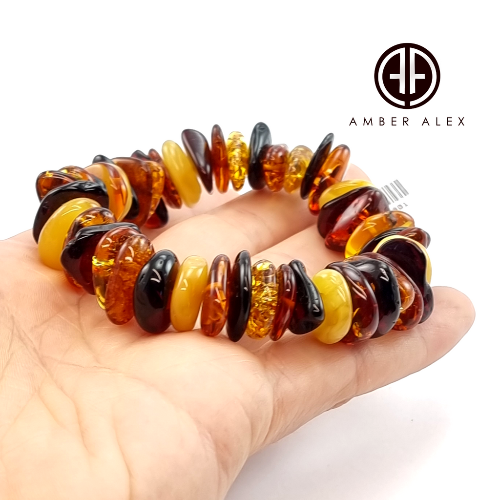 Multi-Color Amber Chips Stretch Bracelet – Amber Alex Jewelry