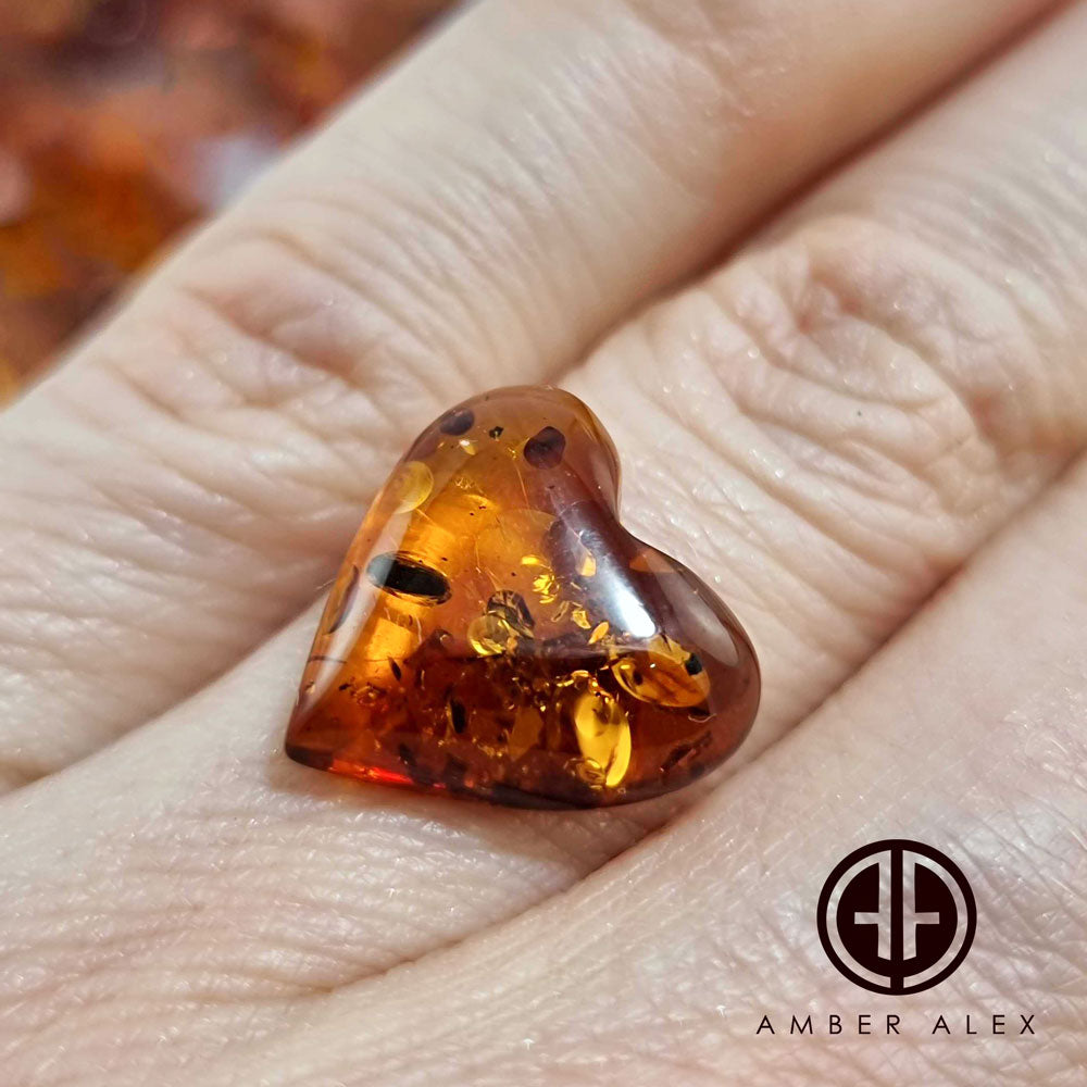 Cognac Amber Calibrated Heart Shape Cabochons – Amber Alex Jewelry