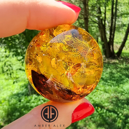 Natural Baltic Amber Sphere Ball Stone – Amber Alex Jewelry